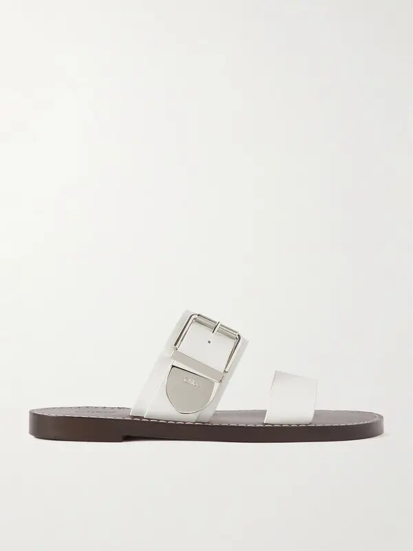 Chloé Rebecca Leather Slides - White
