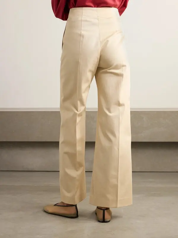 PATOU Iconic Cotton-twill Wide-leg Trousers - Neutrals
