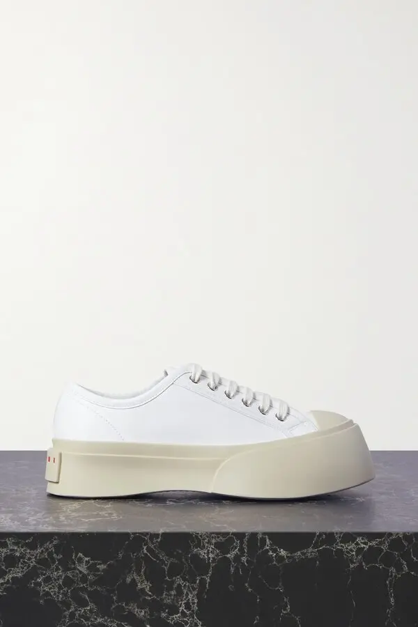 Marni Pablo Leather Platform Sneakers - White