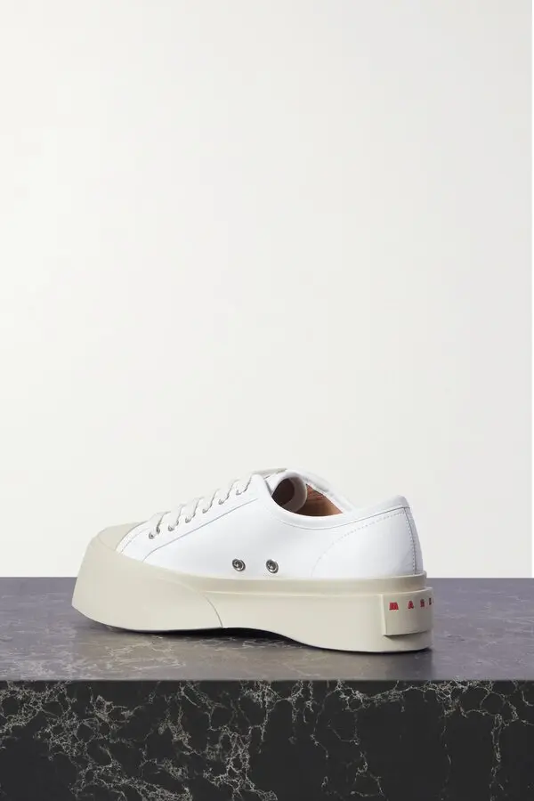 Marni Pablo Leather Platform Sneakers - White