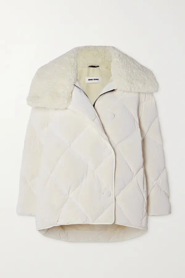 IENKI IENKI Queen Faux Shearling-trimmed Quilted Down Jacket - White