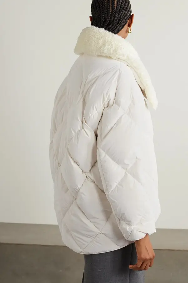 IENKI IENKI Queen Faux Shearling-trimmed Quilted Down Jacket
