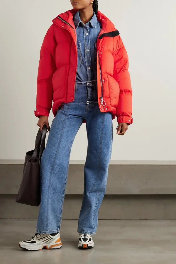 IENKI IENKI Michlin Hooded Belted Quilted Down Jacket - Red