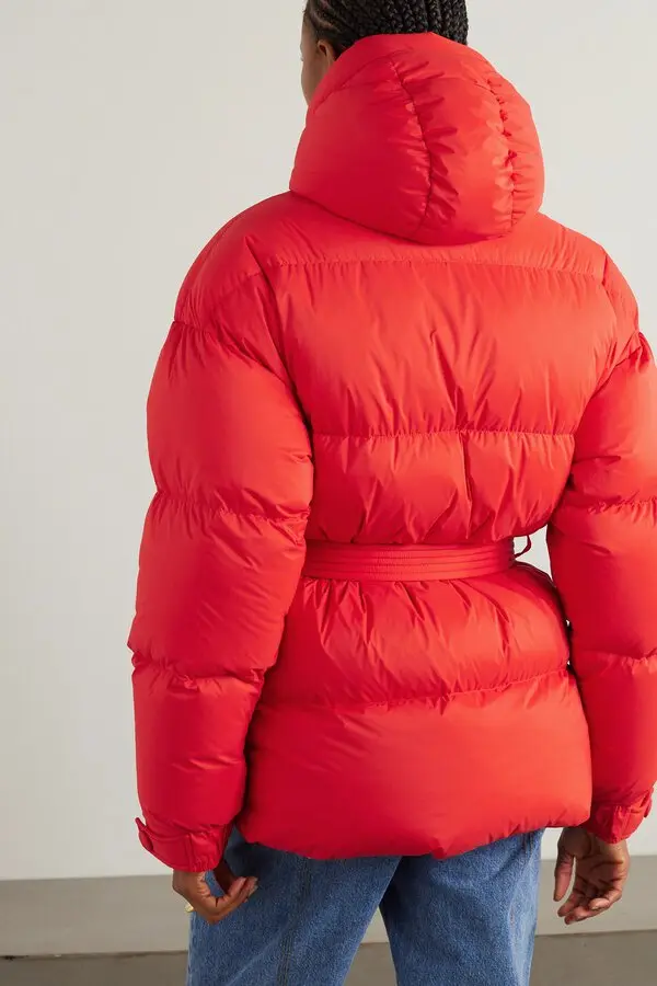 IENKI IENKI Michlin Hooded Belted Quilted Down Jacket - Red