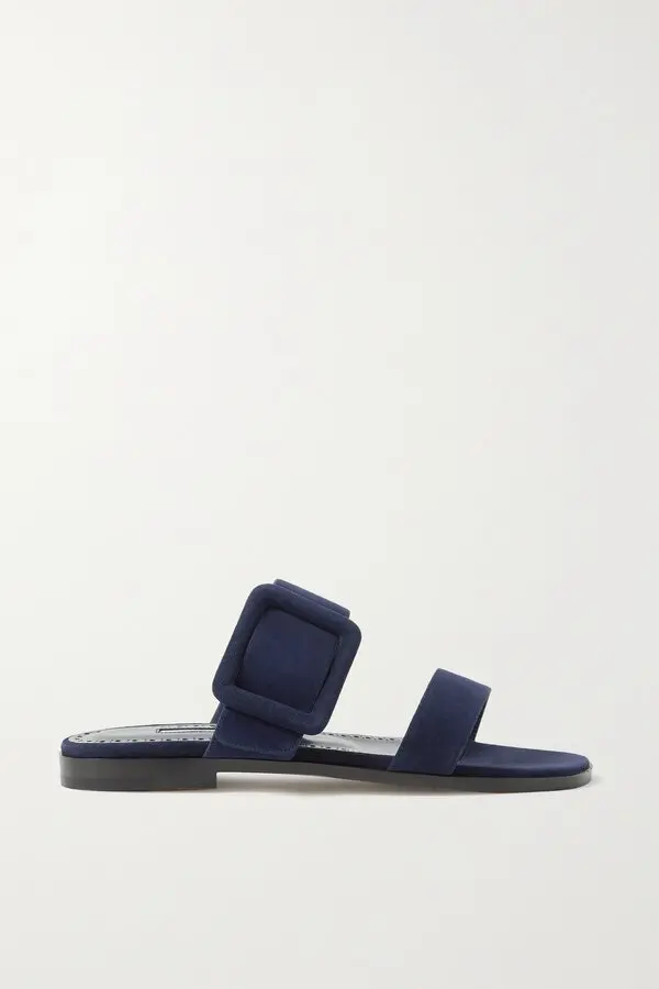 Manolo Blahnik Tituba Buckled Sandals - Blue
