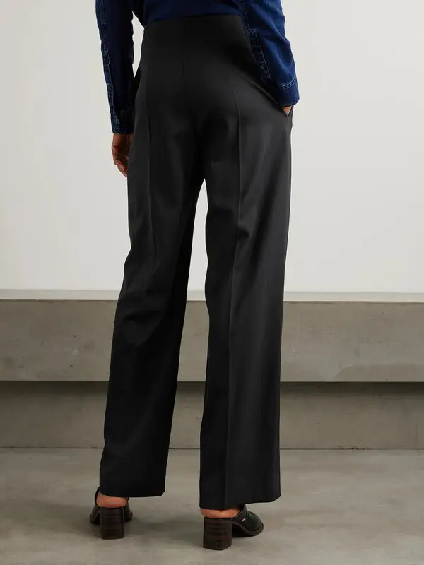 PATOU Iconic Wool-blend Twill Wide-leg Pants - Black