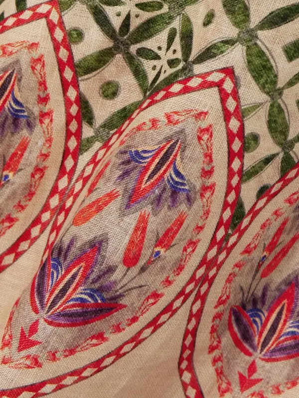 Saloni Neelam Printed Linen Midi Dress