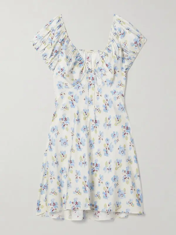 DÔEN Sera Floral-print Silk-blend Mini Dress