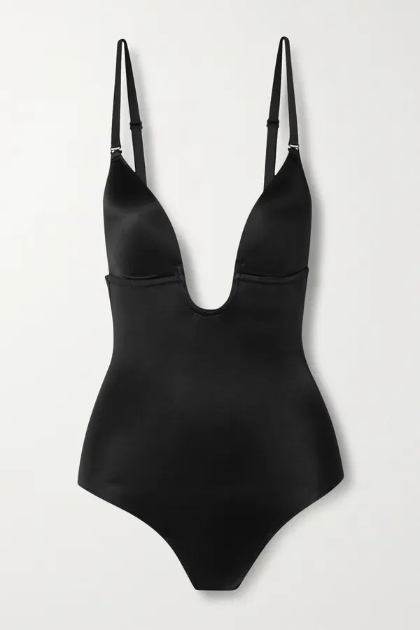 Spanx Suit Your Fancy Stretch-jersey Thong Bodysuit - Black