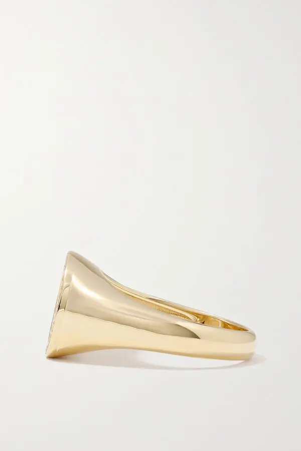 SYDNEY EVAN Spiral 14-karat Diamond Signet Ring