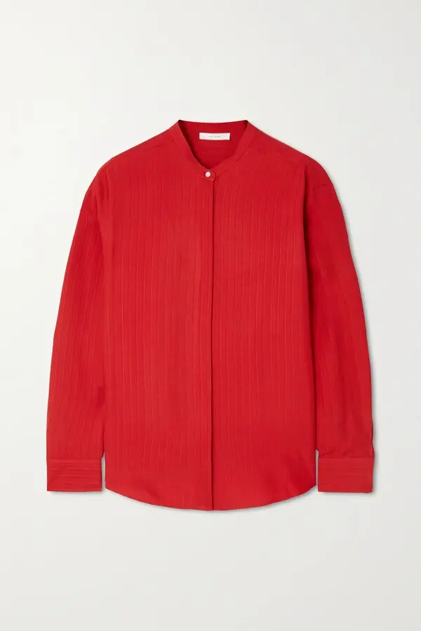 THE ROW Sienna Striped Crepe Shirt