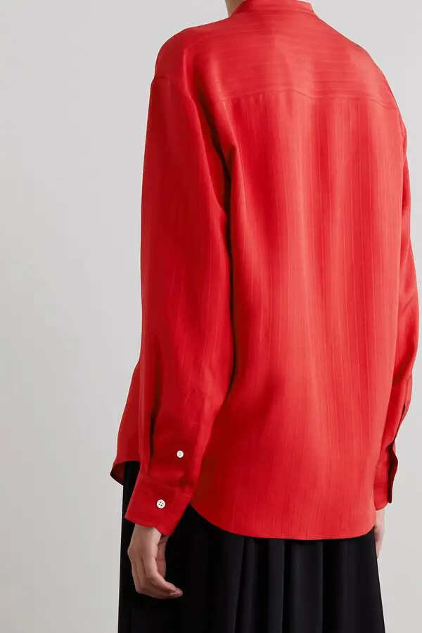 THE ROW Sienna Striped Crepe Shirt