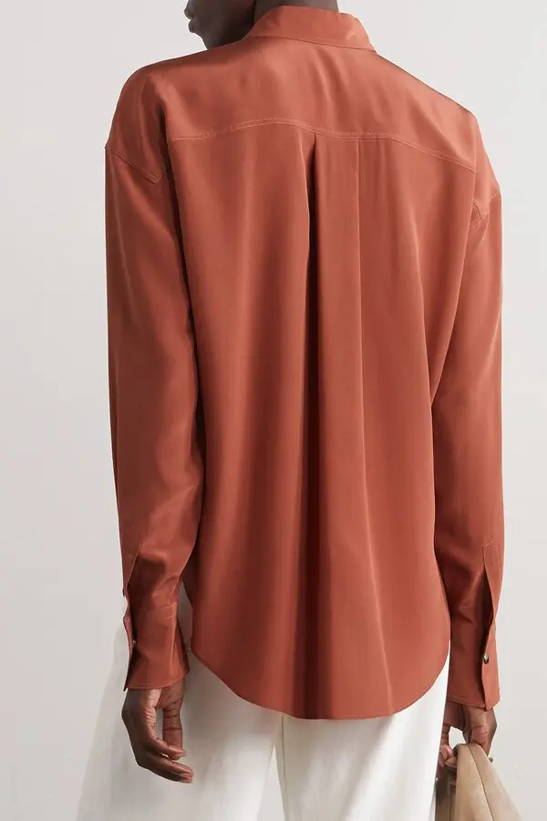 Brunello Cucinelli Silk Crepe De Chine Shirt - Red