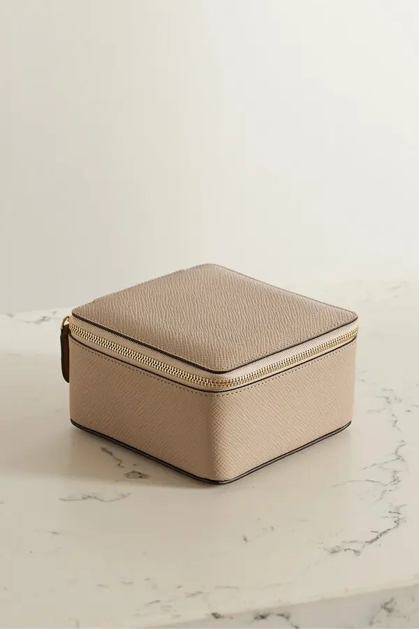 Smythson Panama Textured-leather Trinket Case - Neutrals