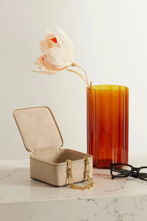 Smythson Panama Textured-leather Trinket Case