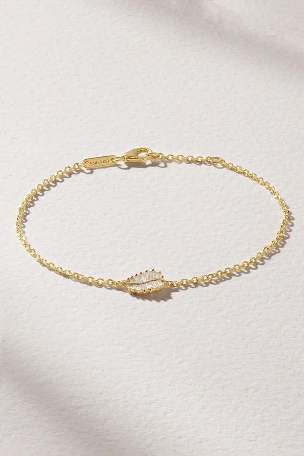 ANITA KO Palm Leaf 18-karat Diamond Bracelet - Gold