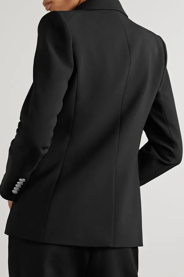 Veronica Beard Miller Dickey Double-breasted Grain De Poudre Blazer - Black