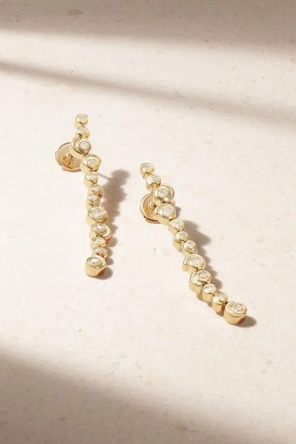 Yvonne Léon Longue Escargot 9-karat Diamond Earrings - Gold