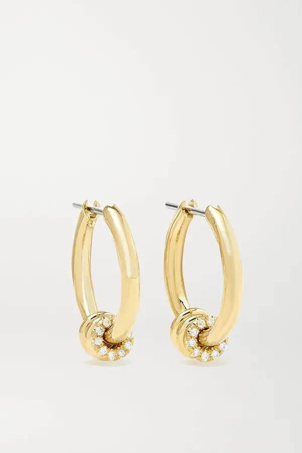 SPINELLI KILCOLLIN Ara 18-karat Diamond Hoop Earrings - Gold