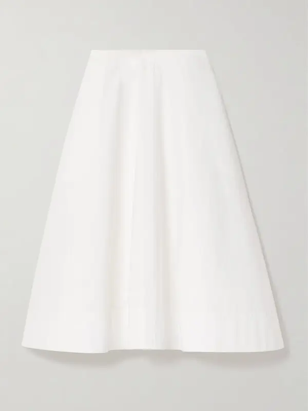 Khaite Renta Cotton-poplin Midi Skirt