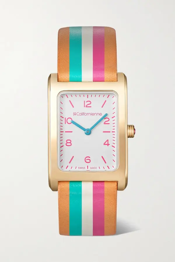 LACALIFORNIENNE Daybreak 24mm -plated Leather Watch - Gold