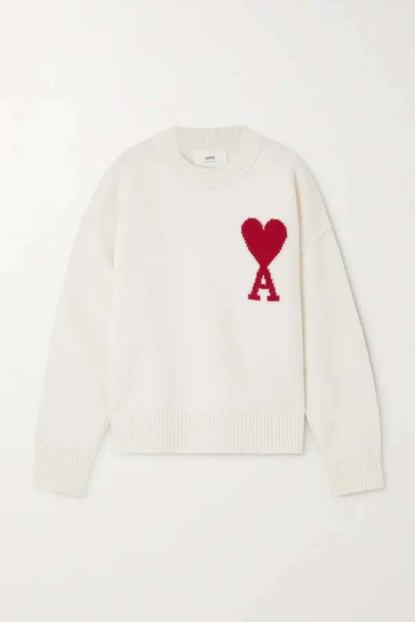 AMI Paris Intarsia Wool Sweater