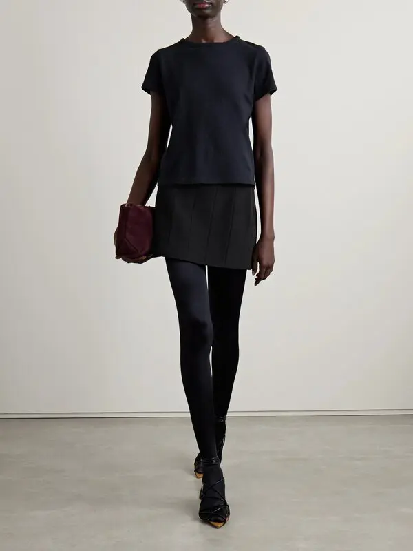 Khaite Meelar Paneled Woven Mini Skirt