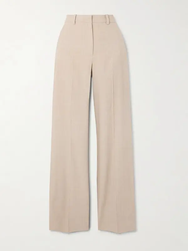 ANINE BING Kline Linen-blend Wide-leg Pants