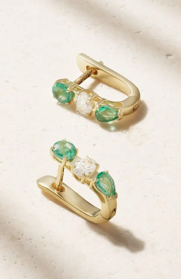 Sorellina Nomad Emerald And Diamond Earrings - Gold