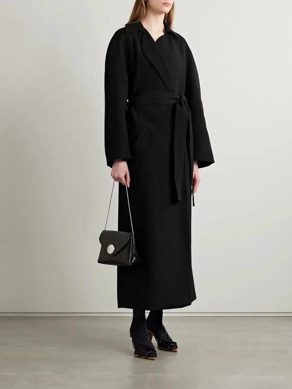 Khaite Roth Belted Grain De Poudre Coat