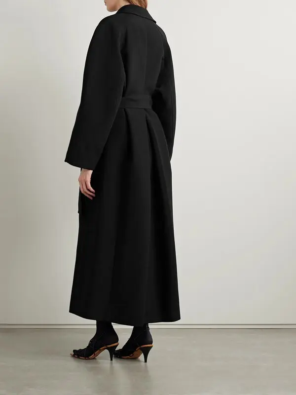 Khaite Roth Belted Grain De Poudre Coat