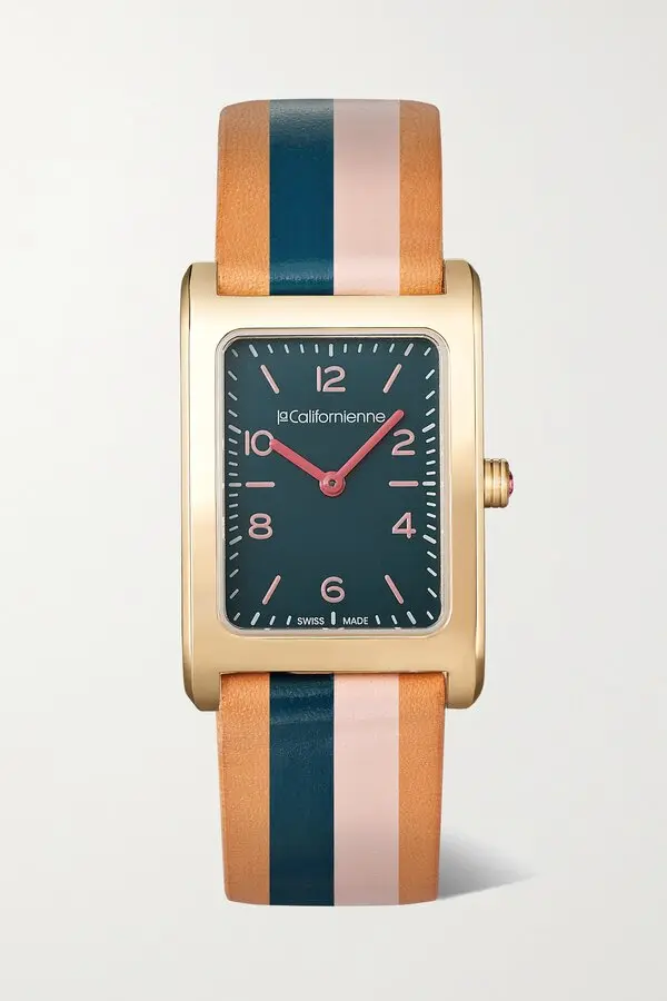 LACALIFORNIENNE Daybreak 24mm -plated Leather Watch - Gold
