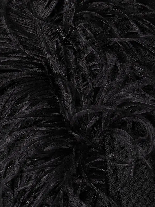 16Arlington Ram Feather-trimmed Wool-twill Blazer