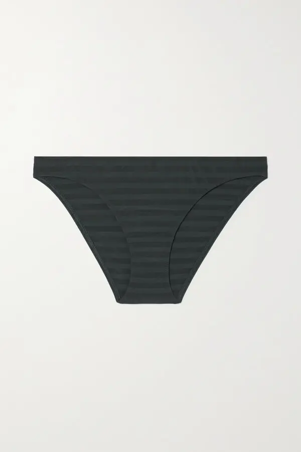 ERES Backgammon Hasard Striped Bikini Briefs - Black