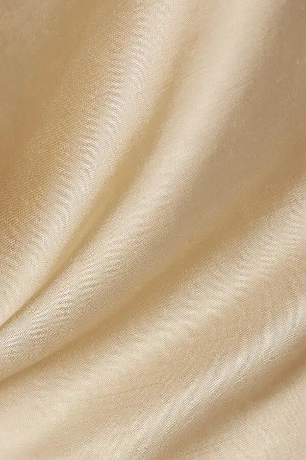 ESSE STUDIOS Gilded Cascade Cropped One-shoulder Top