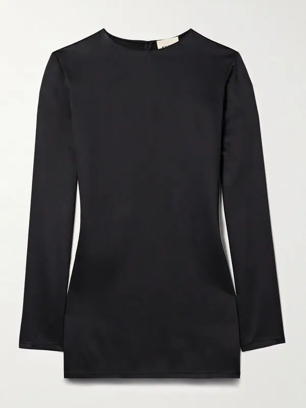 Khaite Vlad Satin Top - Black