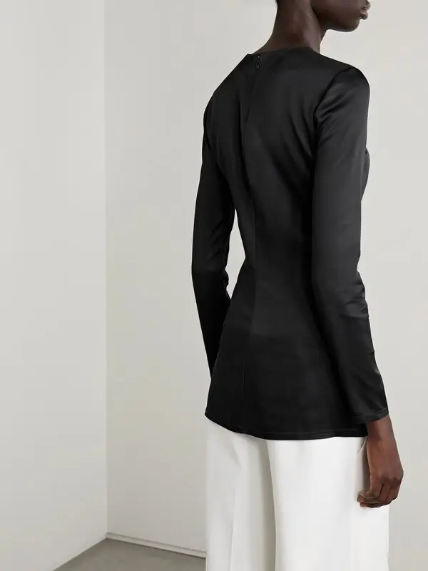 Khaite Vlad Satin Top - Black