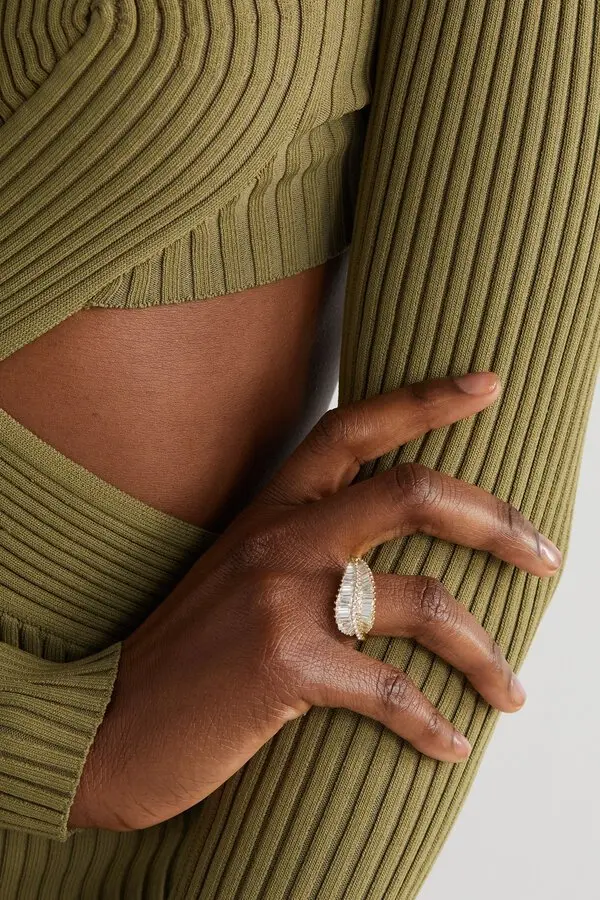 ANITA KO Palm Leaf Diamond Ring