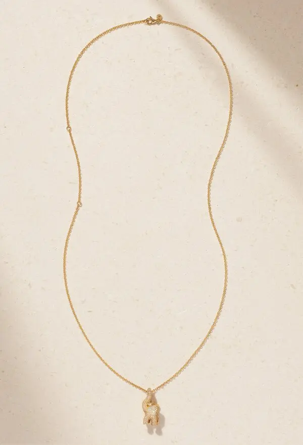 OLE LYNGGAARD COPENHAGEN 18-karat Diamond Elephant Necklace - Gold