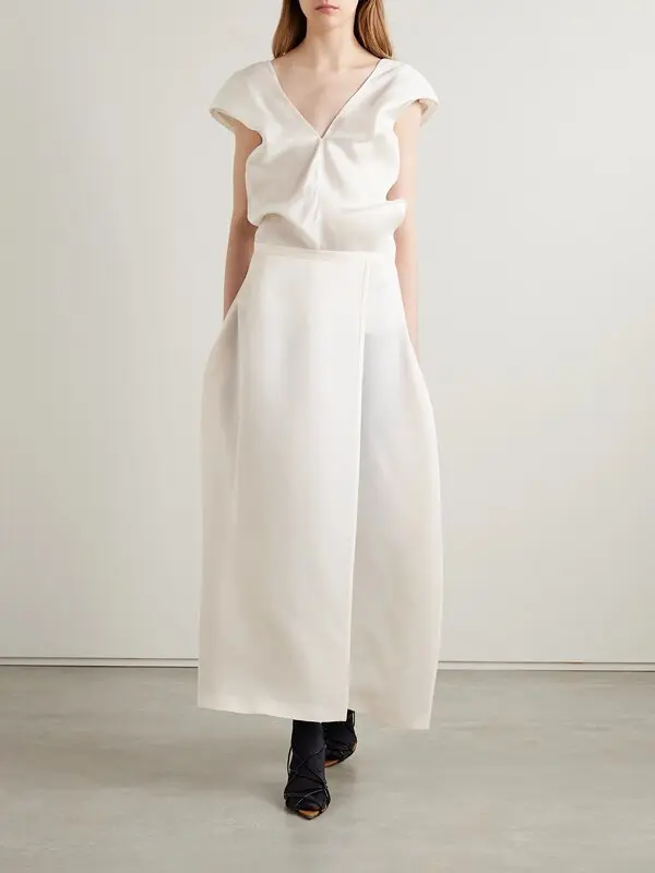 Khaite Mila Silk-gazar Maxi Skirt - White