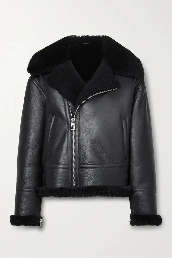 NILI LOTAN Barthelemy Paneled Shearling Jacket