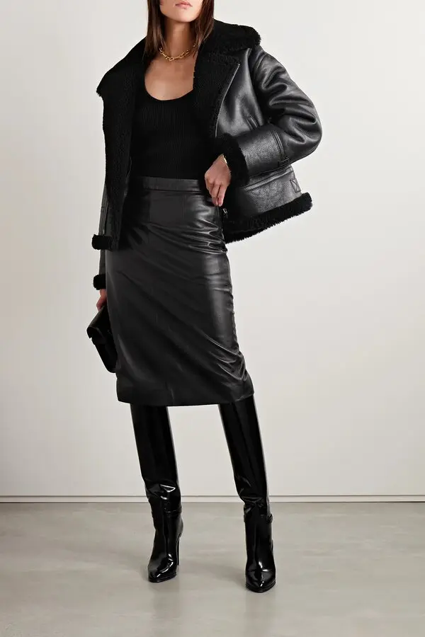 NILI LOTAN Barthelemy Paneled Shearling Jacket