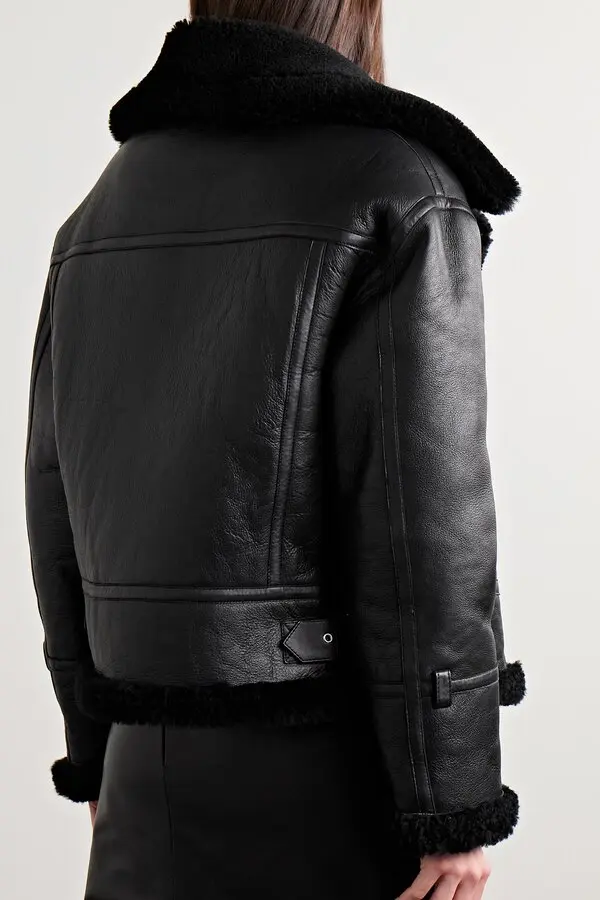 NILI LOTAN Barthelemy Paneled Shearling Jacket