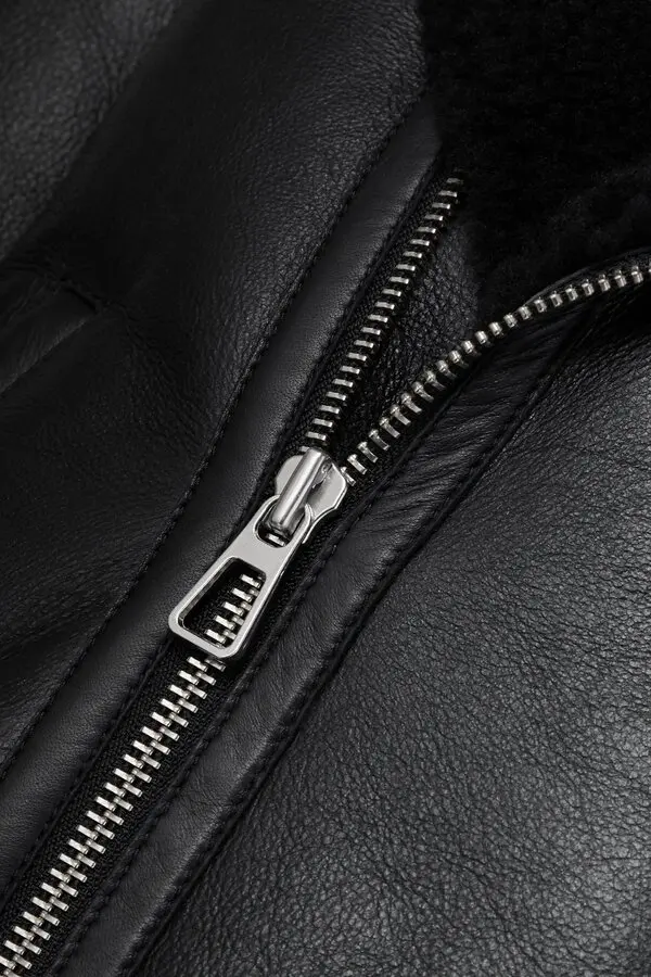NILI LOTAN Barthelemy Paneled Shearling Jacket