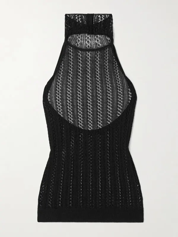 Khaite Benedetta Crocheted Halterneck Top
