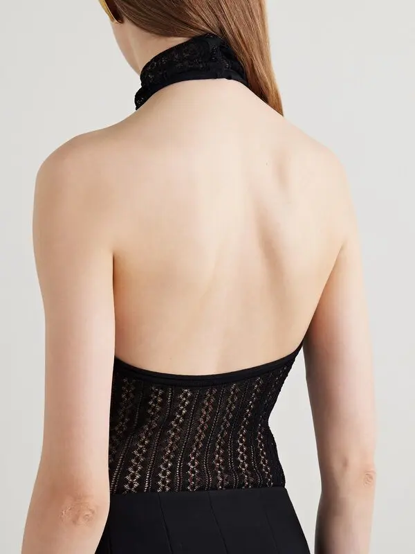 Khaite Benedetta Crocheted Halterneck Top