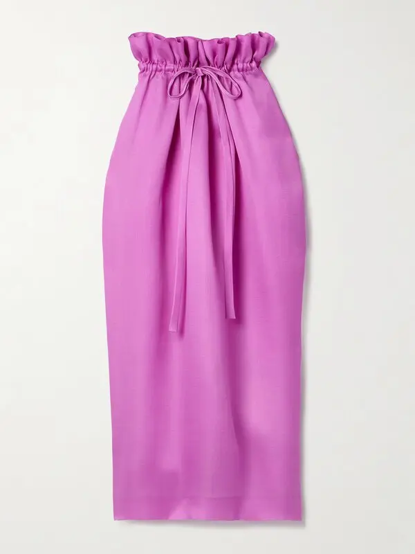 Khaite Ember Gathered Silk-gazar Maxi Skirt