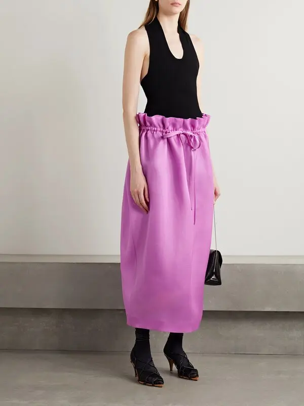 Khaite Ember Gathered Silk-gazar Maxi Skirt