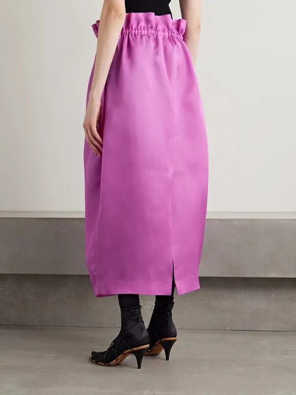 Khaite Ember Gathered Silk-gazar Maxi Skirt