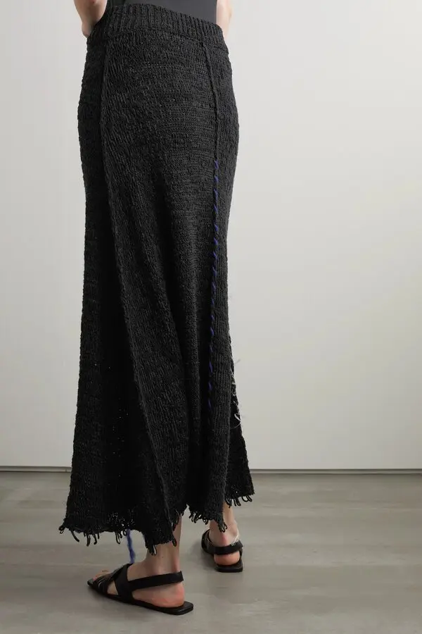 THE ROW Estafer Embroidered Silk Midi Skirt